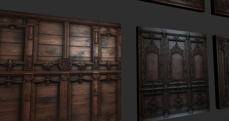 Second Life Marketplace - TGR Wood-Dark Panels Set C boxed